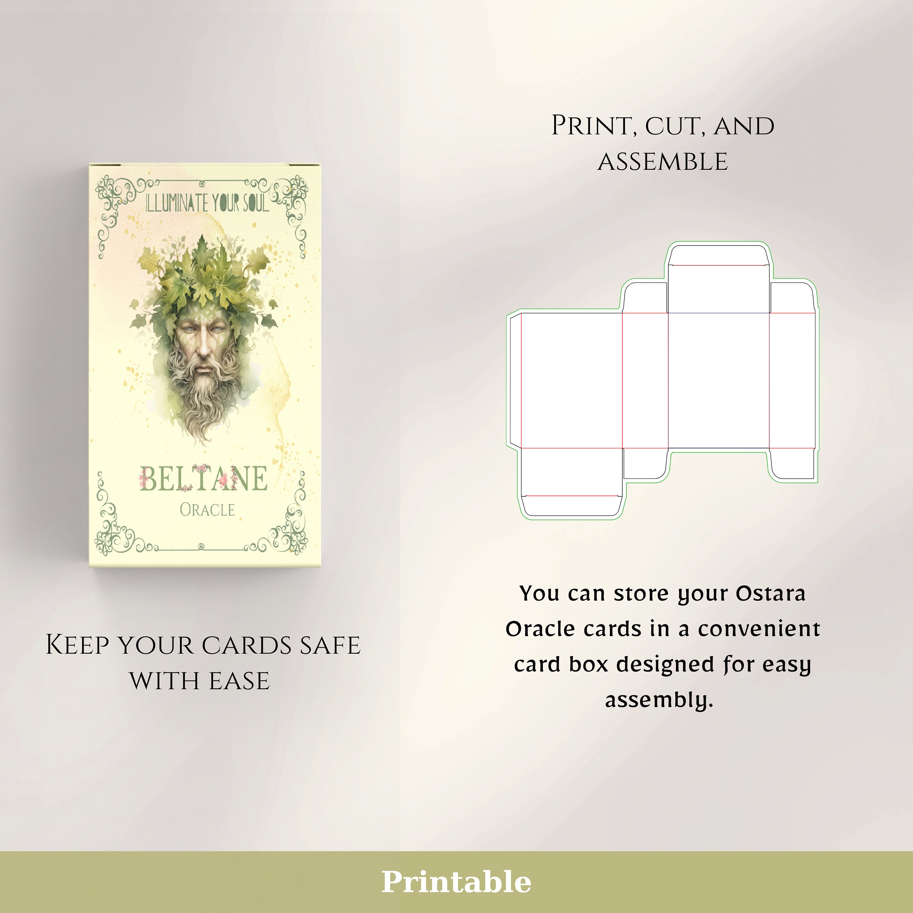 Beltane Oracle Cards Printable Sabbat Notes Spring Meditation Seasons ...