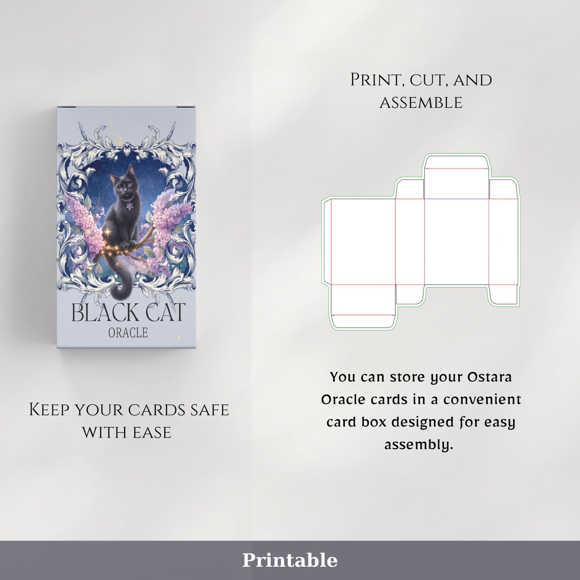 Black Cat Oracle Cards: Mystic Witch Cat Divination (printable) - Etsy