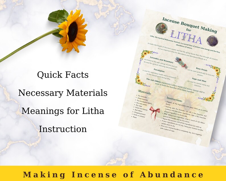 Making Incense of Litha & Prayers Printable Sabbat DIY Project Book of ...