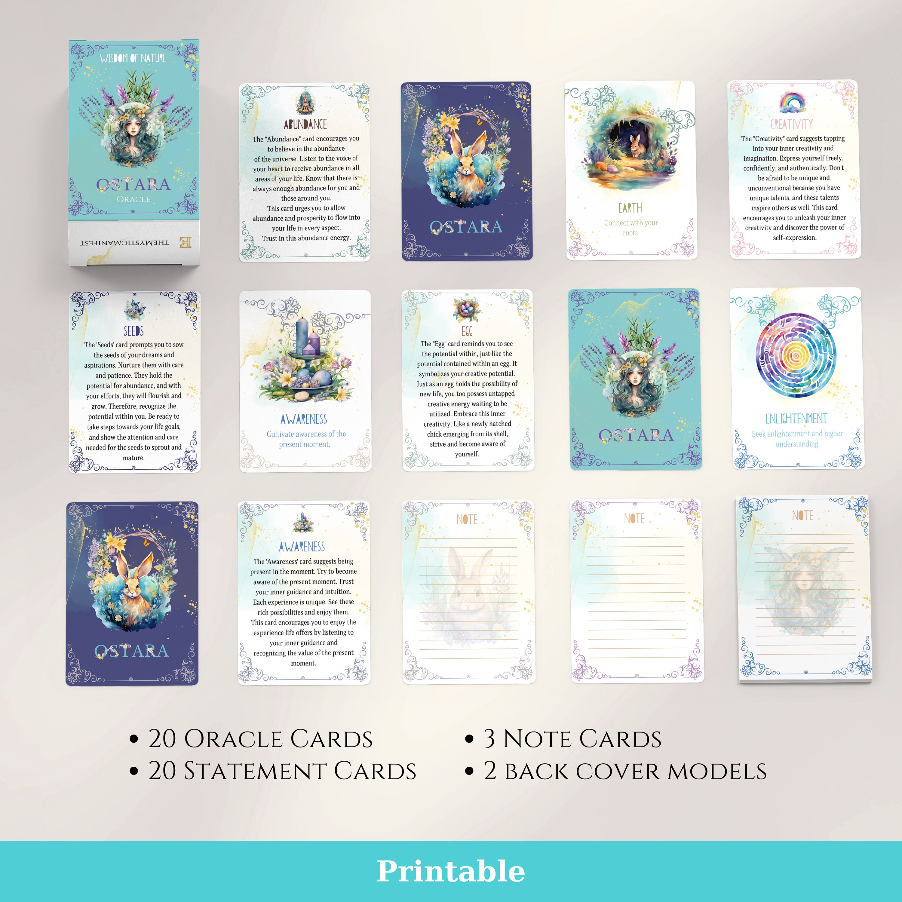 Ostara / Easter Oracle Cards Printable Sabbat Notes Wiccan Book of ...