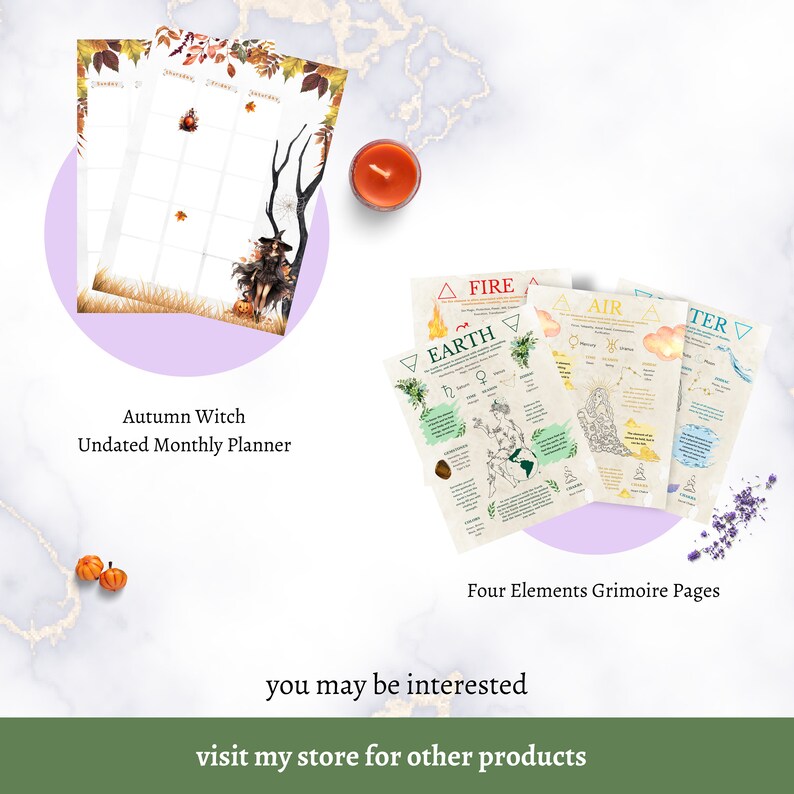 Yule Witch Planner Bundle Printable Monday / Sunday Week Starts Happy ...