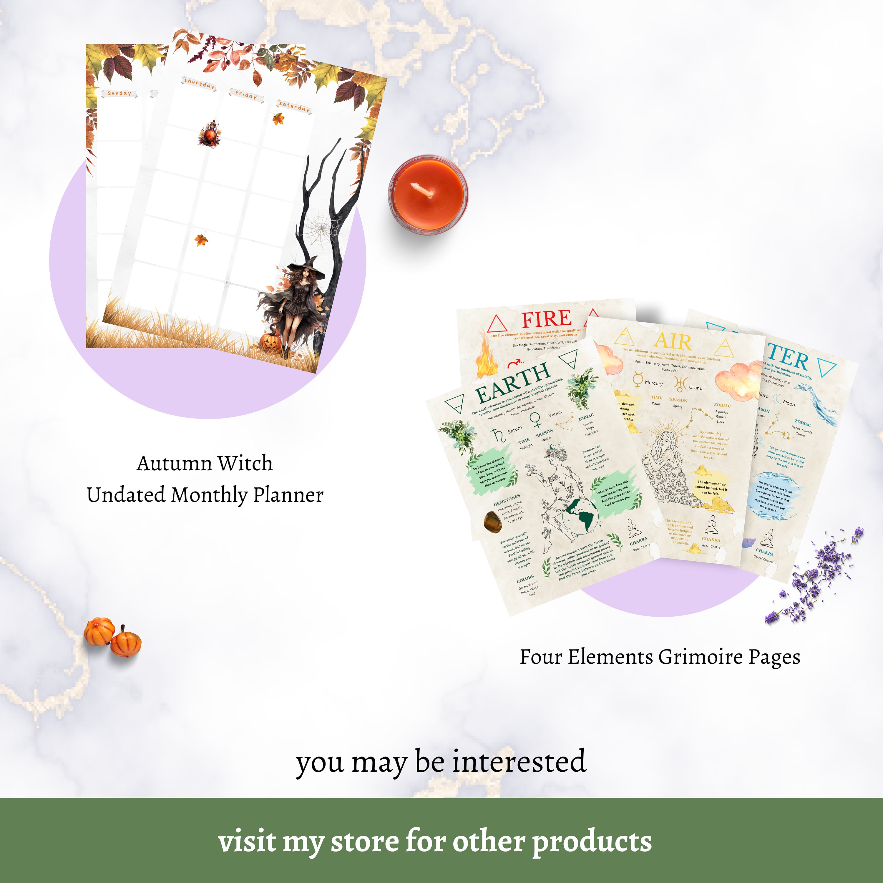 Yule Witch Planner Bundle Printable Monday / Sunday Week Starts Happy ...