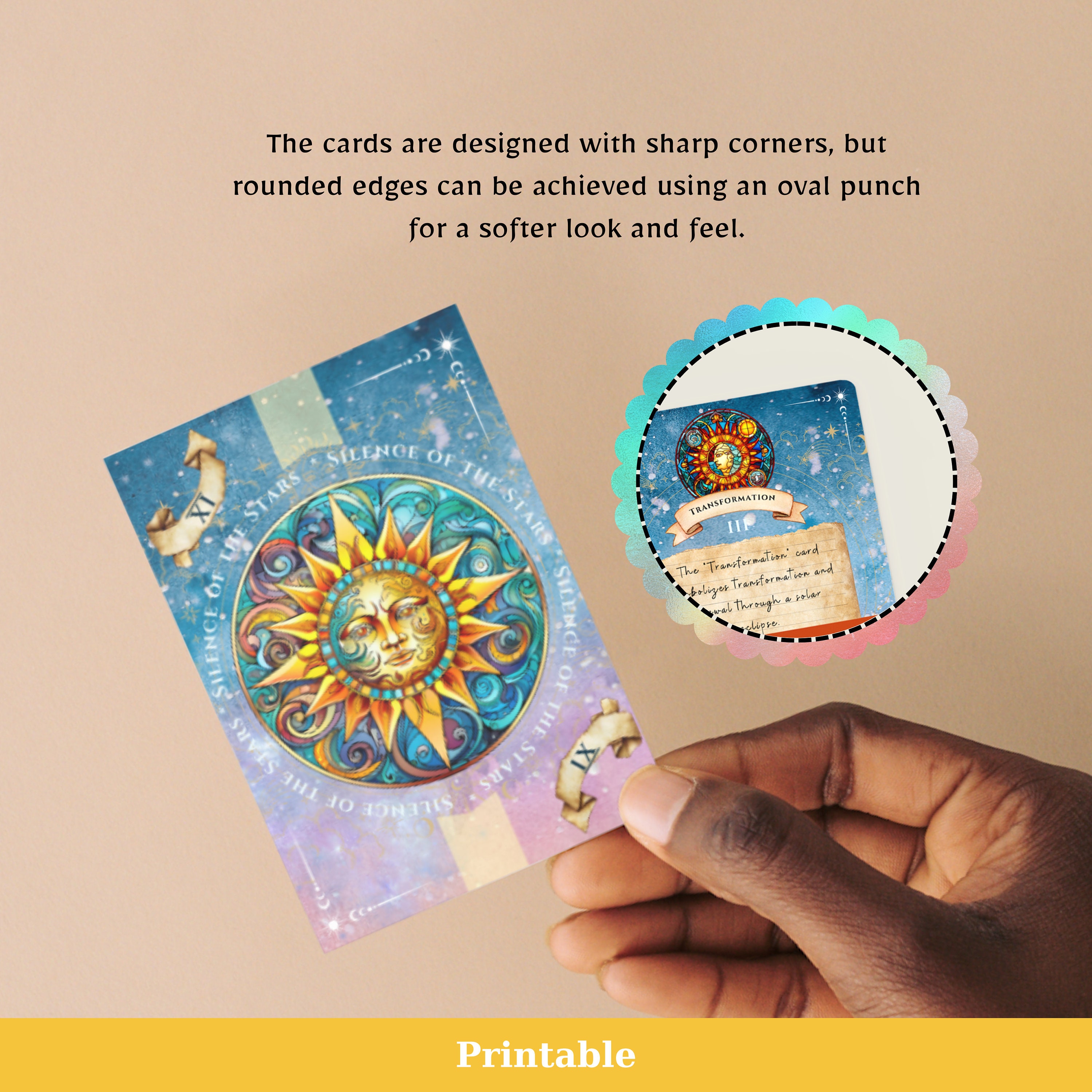 Solar Eclipse Oracle Cards Printable Total Eclipse 2024 Notes Eclipse ...