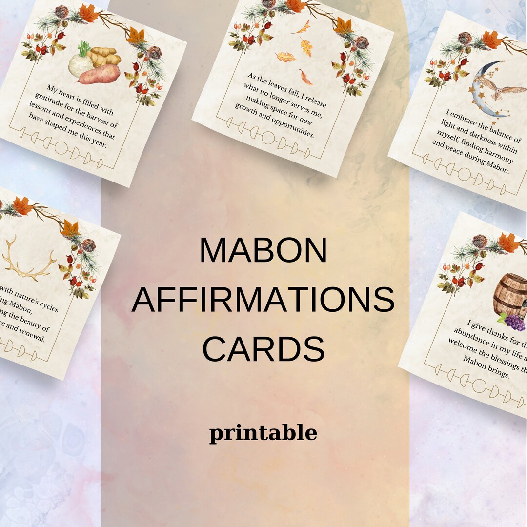 Mabon Ritual Affirmation Cards: Wiccan Autumn Equinox (printable) - Etsy