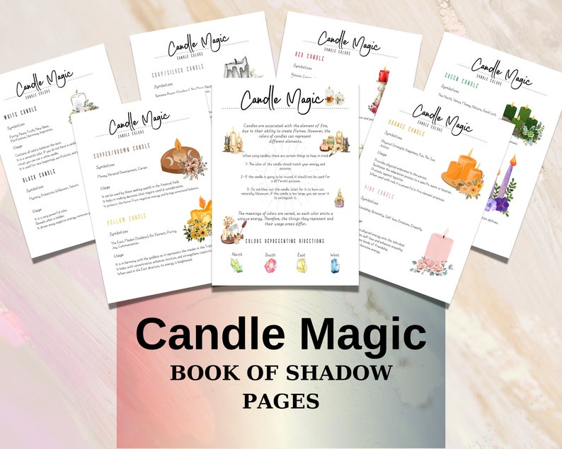 Candle Magic Printable Page - Candle Colors Meaning - Book of Shadows ...