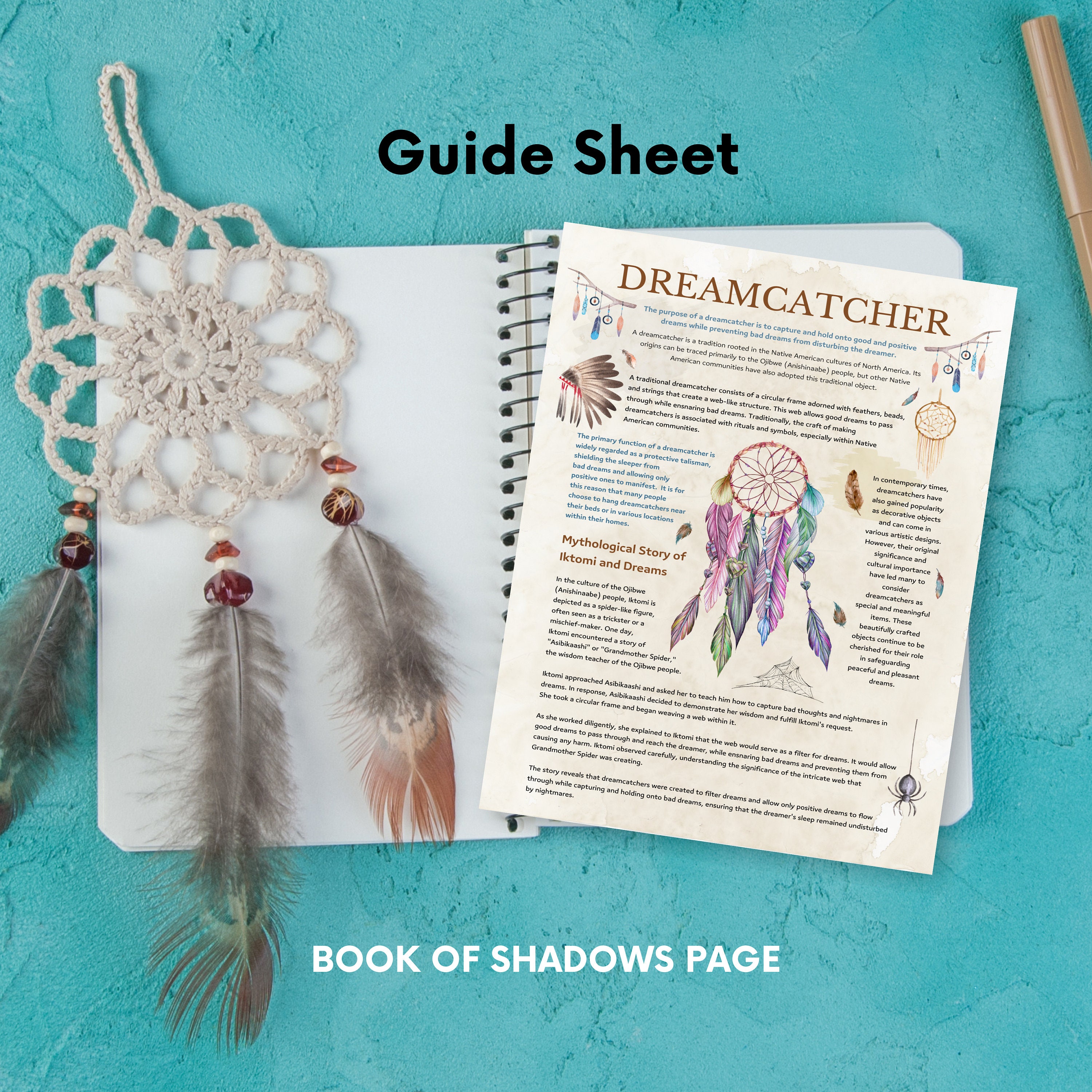 Dreamcatcher Guide Sheet: Native American Dream Lore (printable) - Etsy