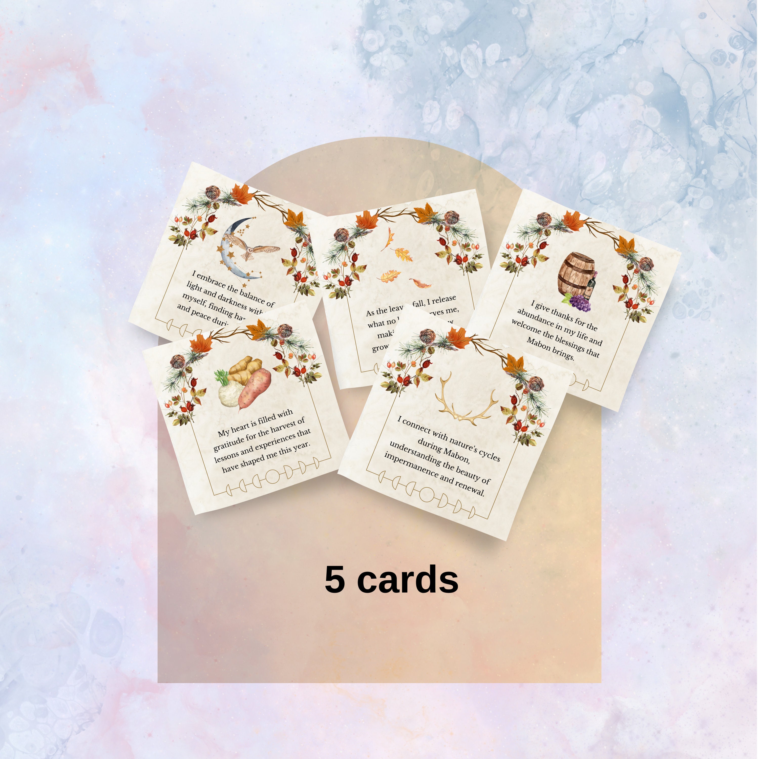 Mabon Ritual Affirmation Cards: Wiccan Autumn Equinox (printable) - Etsy