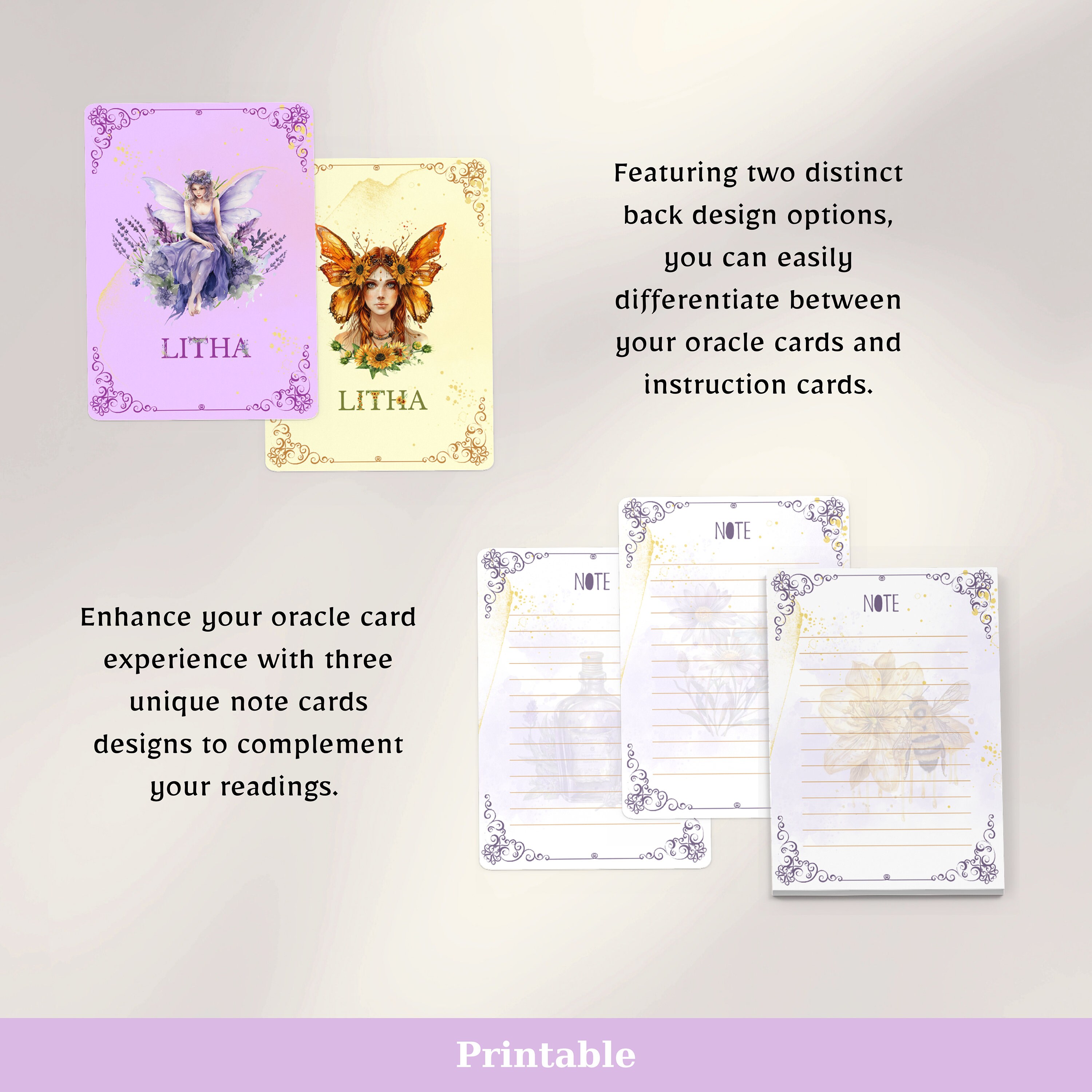 Litha Oracle Cards - Printable Sabbat Notes - Summer Solstice ...