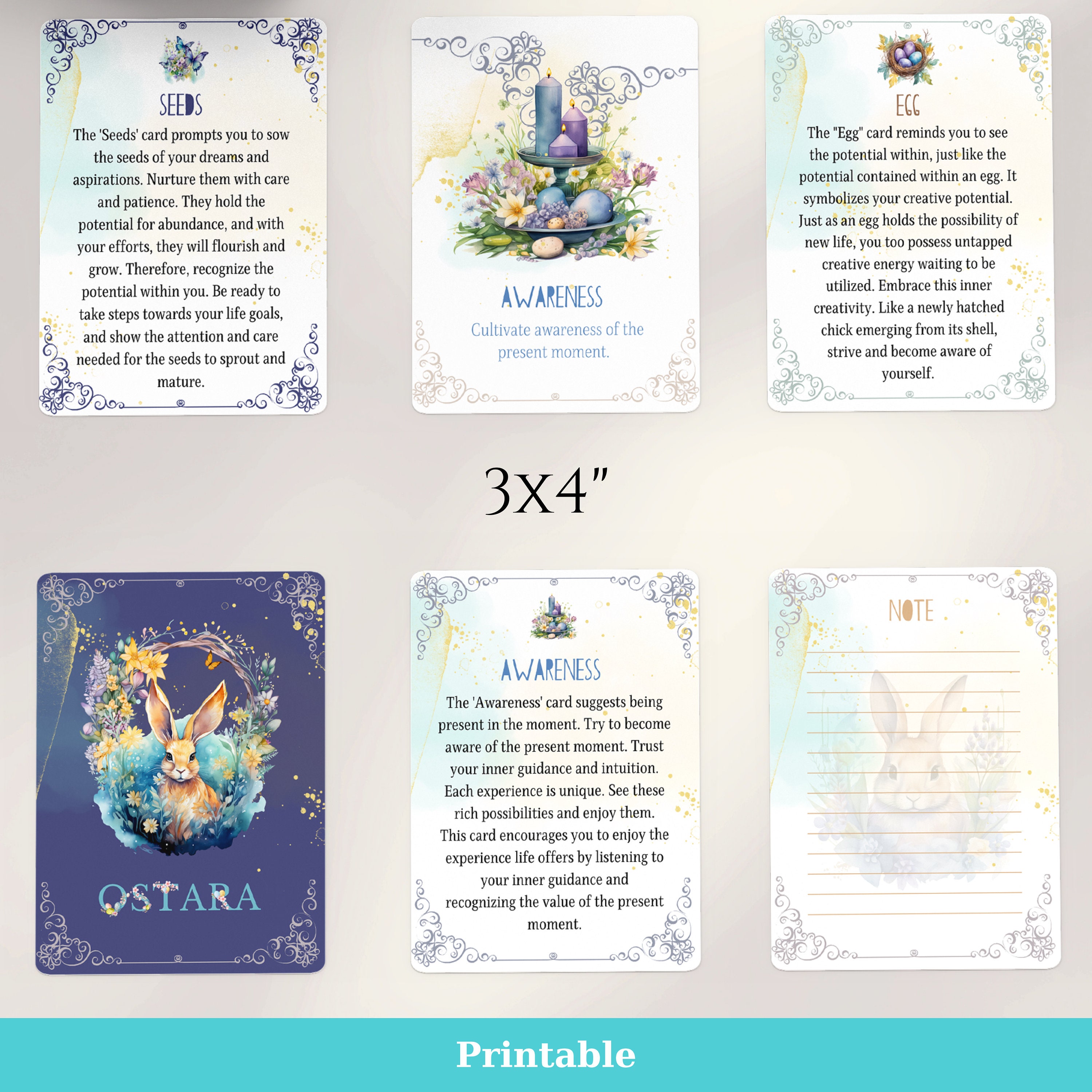 Ostara / Easter Oracle Cards Printable Sabbat Notes Wiccan Book of ...