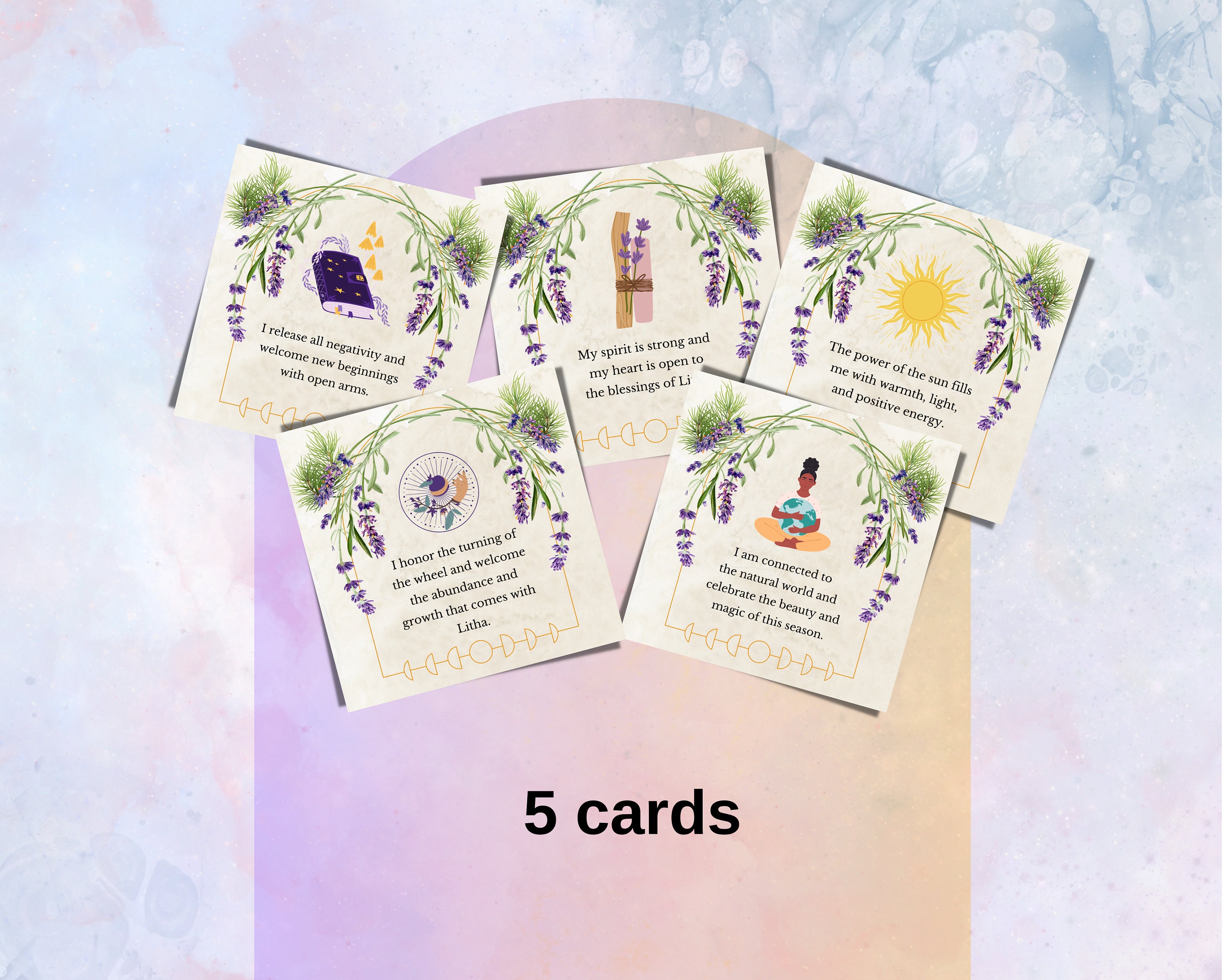 Litha Ritual Affirmations Printable Sabbat Notes Book of Shadows Pages ...