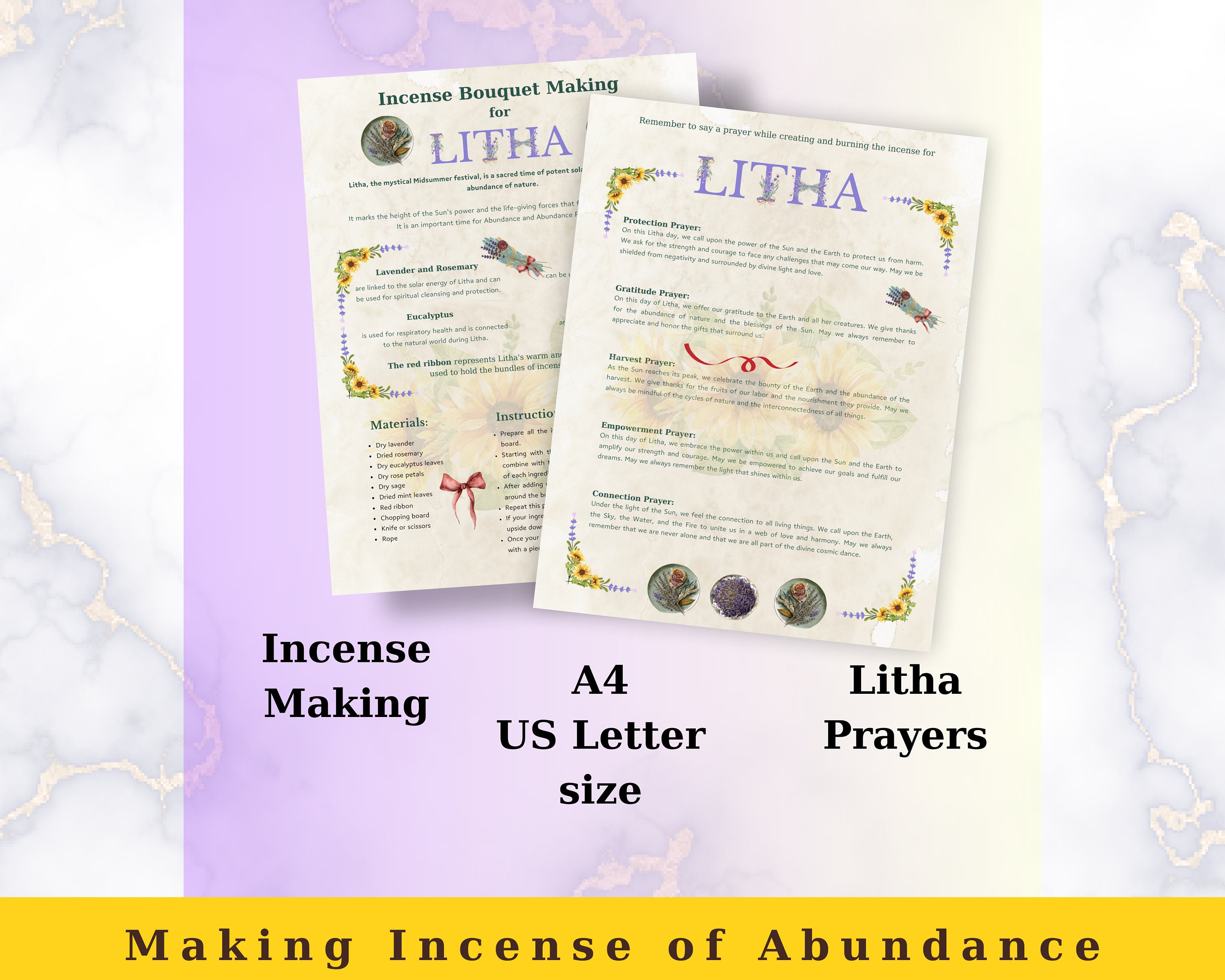 Making Incense of Litha & Prayers Printable Sabbat DIY Project Book of ...