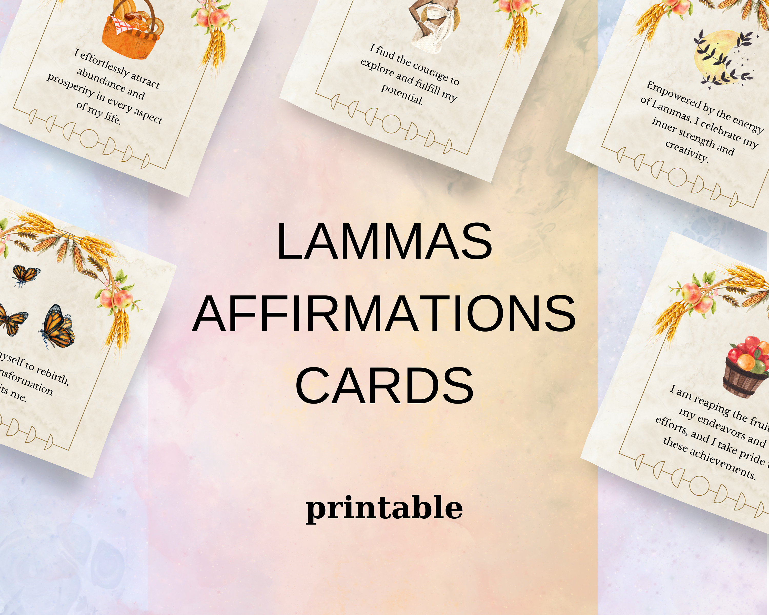 Lammas Ritual Affirmations Printable Sabbat Notes Book of Shadows Pages ...