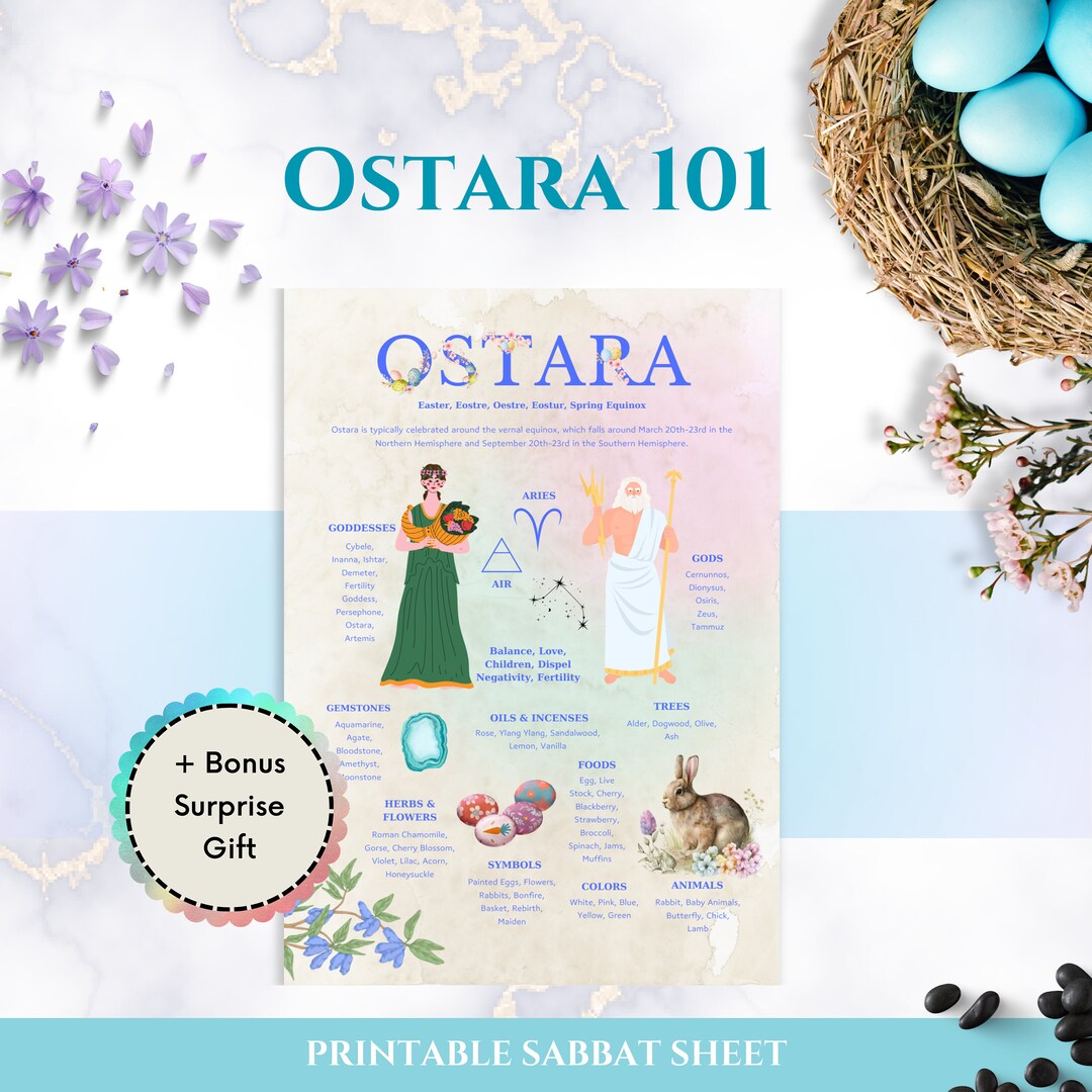 Ostara 101 Sabbat Guide Sheet - Season Information - Printable Wiccan ...