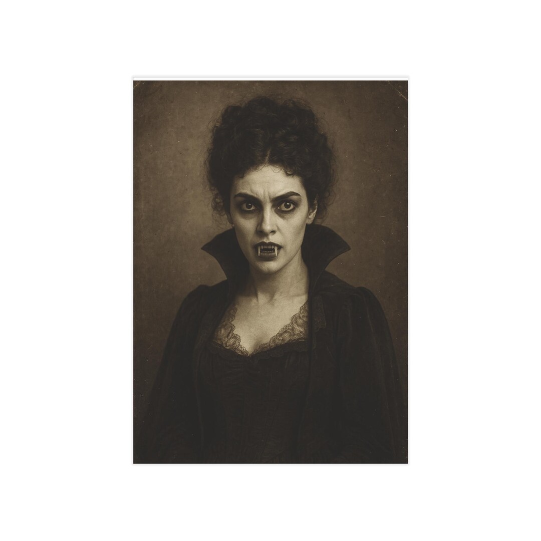 Goth Vampire Horror Art Print, Vintage Wall Decor, Haunted House Decor ...