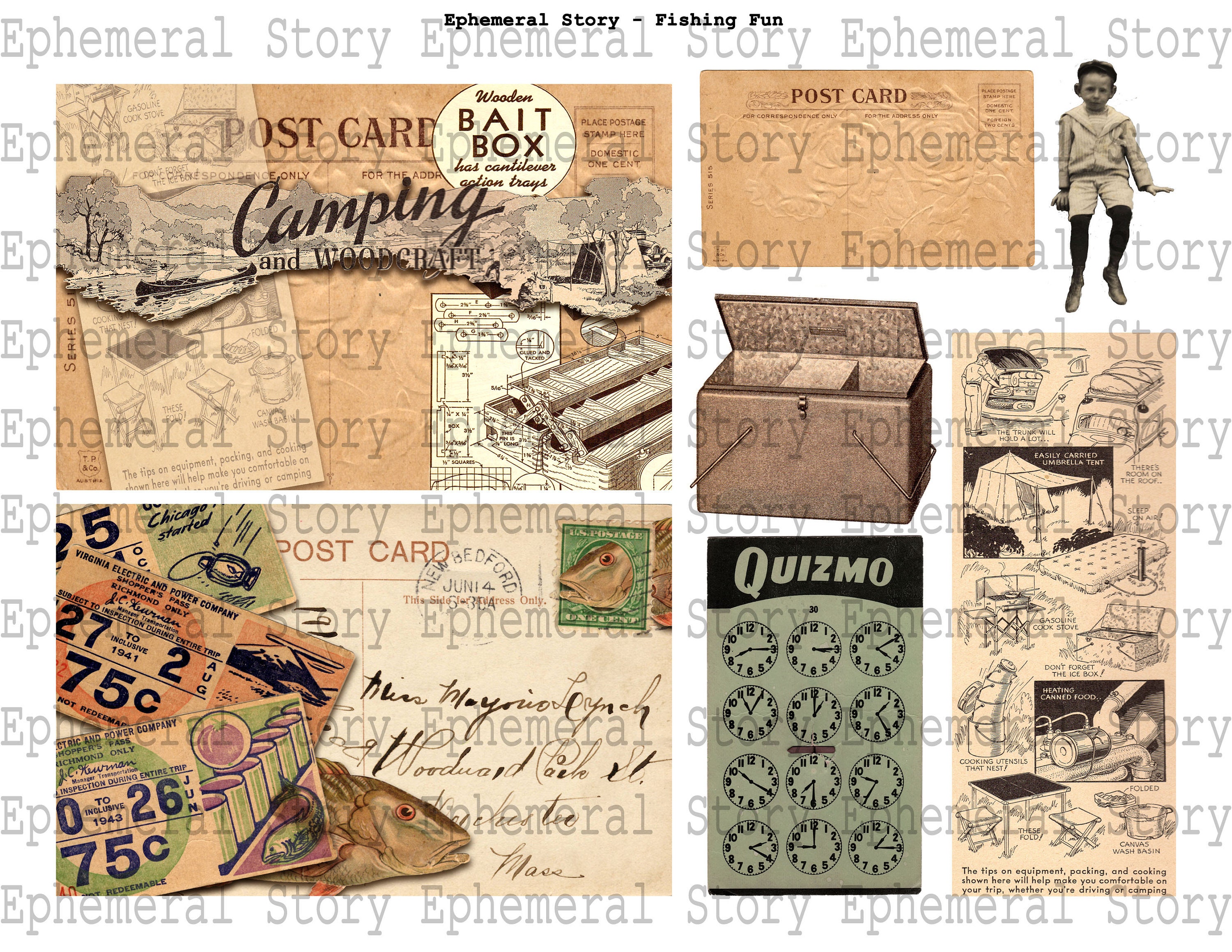 Fishing Fun Digital Kit Junk Journal Scrapbook Digi Kit Printable ...