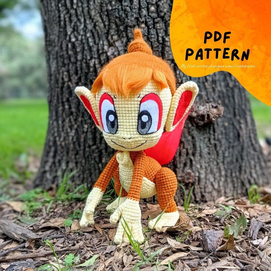 Fire Type Monkey Crochet Pattern Chimchar PDF Pattern Cute Chimchar ...