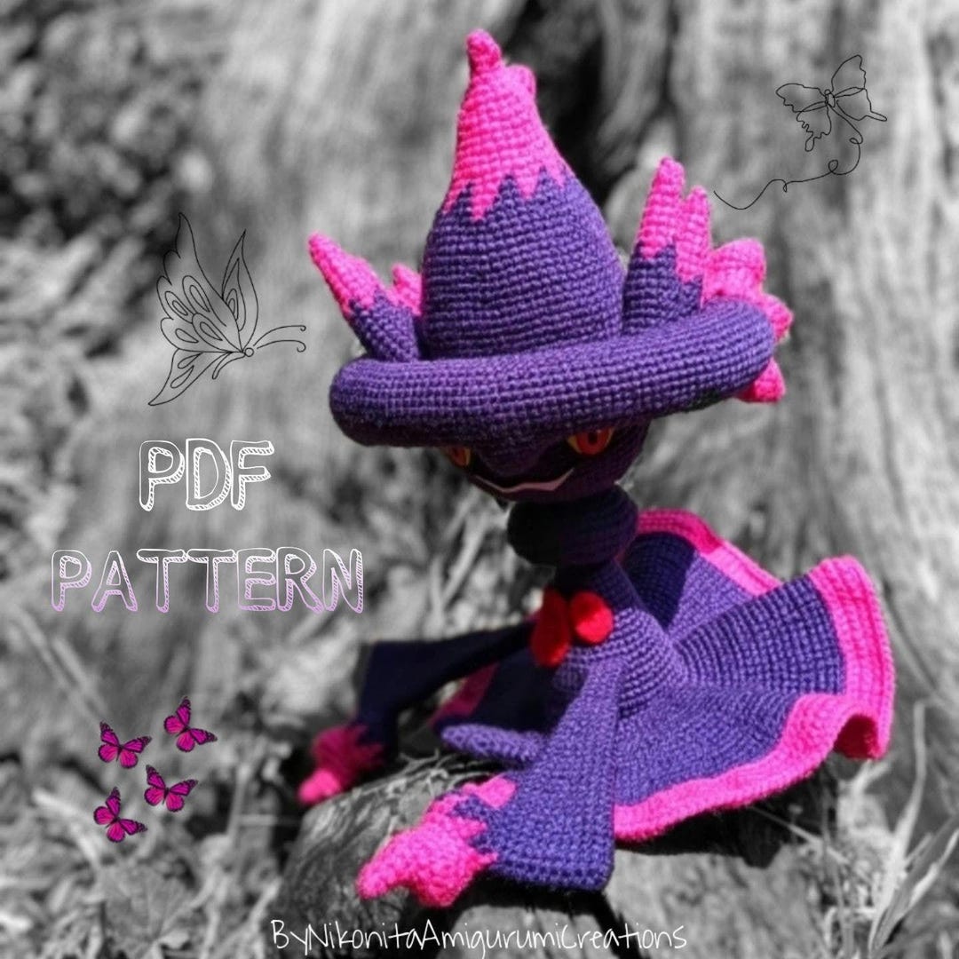 Purple Ghost Crochet Pattern Plush Toy Pfd File Ghost Plushie Mismagius ...