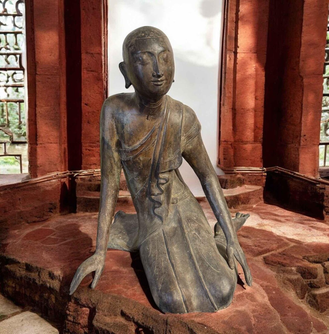 Buddha Statue Student Sariputta Burma Bronze Burmese Sculpture From ...