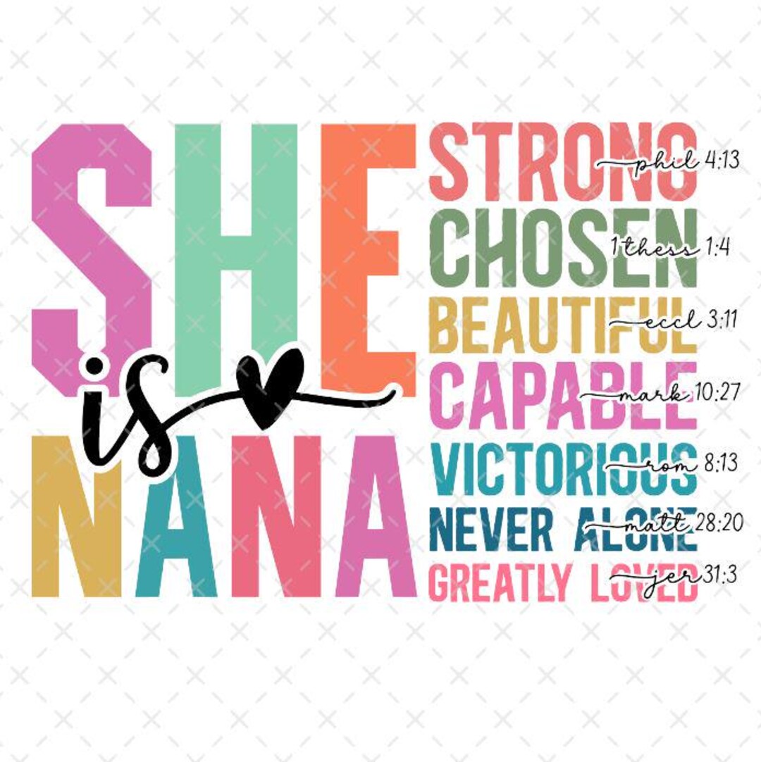 She is Nana DTF Transfer: Ready to Press, Christian Verses - Etsy