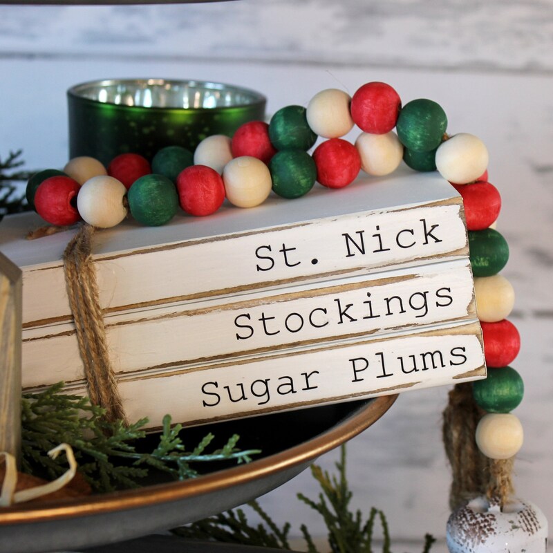 Christmas Book Stack - Etsy