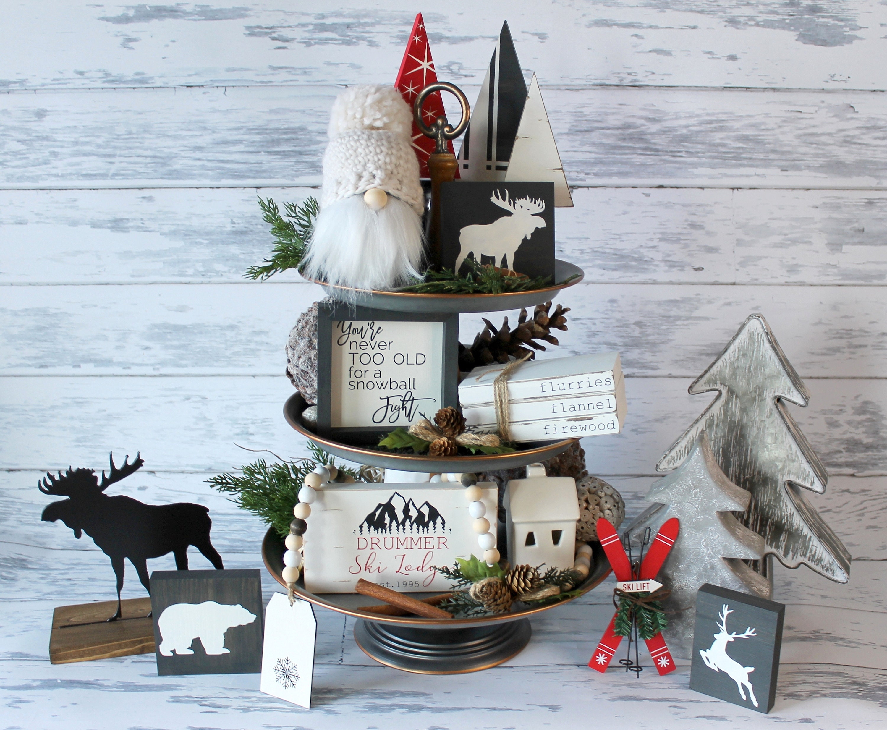 Snowball Fight Sign Rustic Winter Christmas Farmhouse Tiered - Etsy