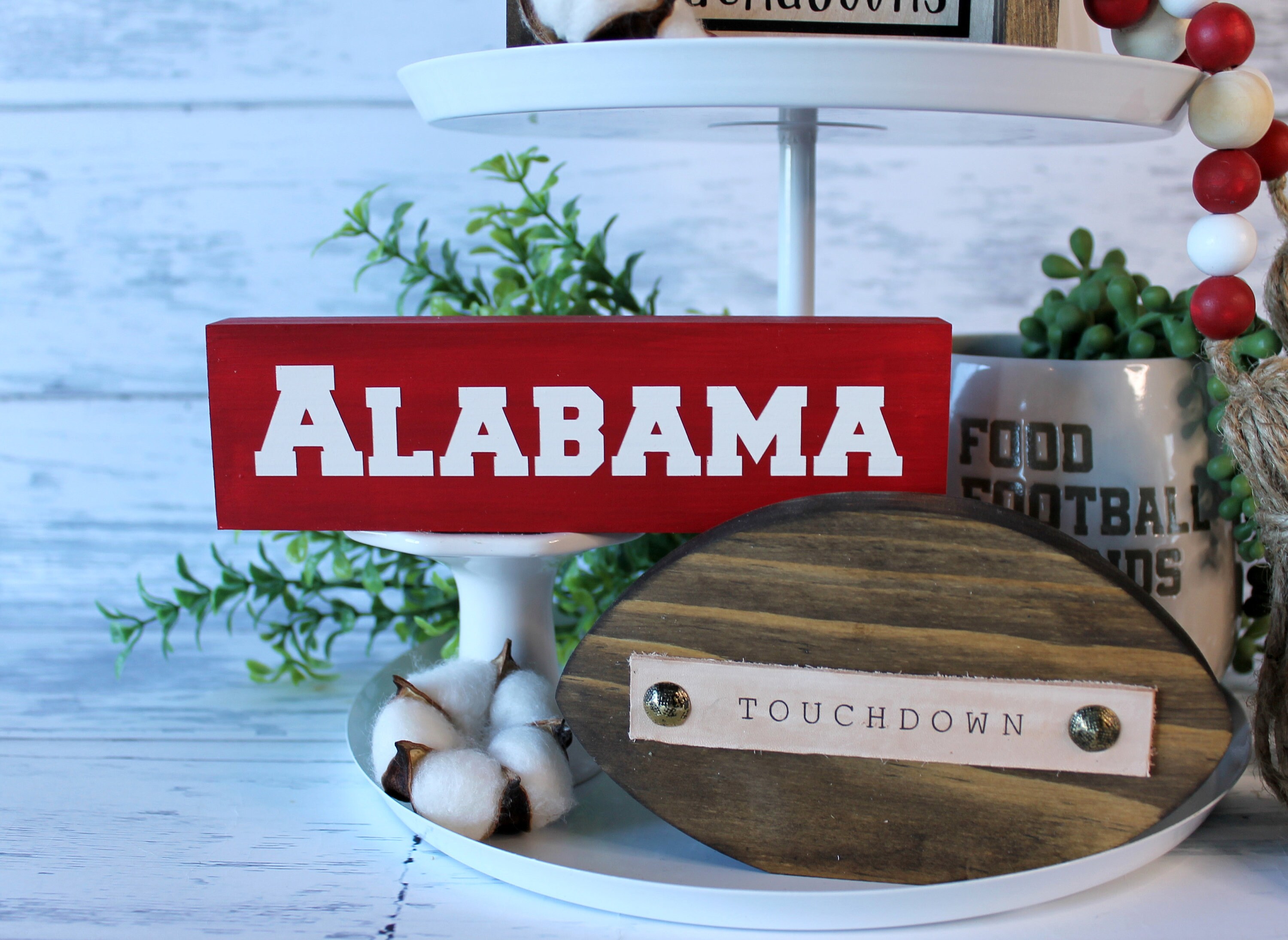 Alabama Decor Set Tiered Tray Alabama Crimson Tide Gnome - Etsy