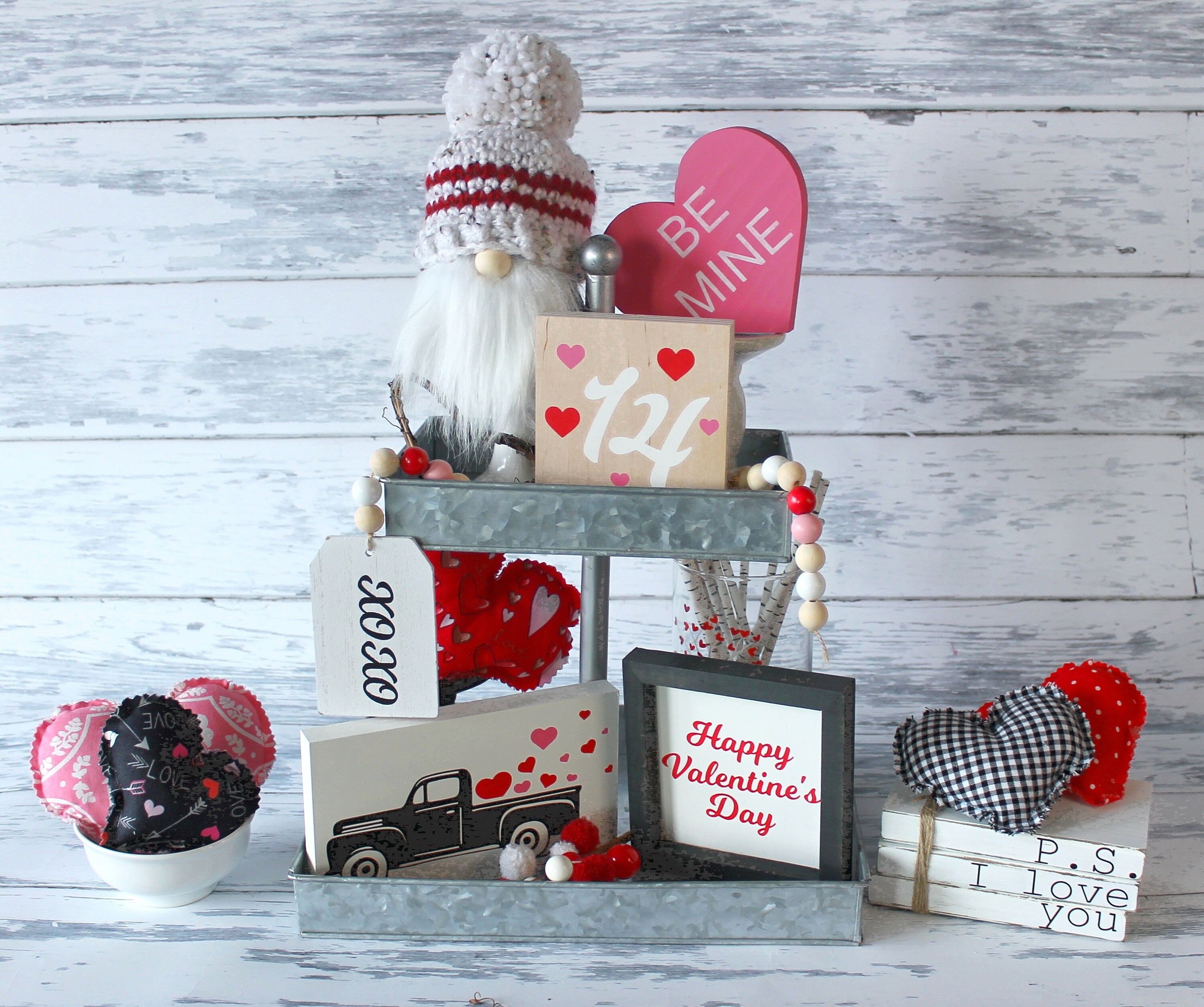 PS I Love You Book Stack Valentine's Day Farmhouse Wood | Etsy