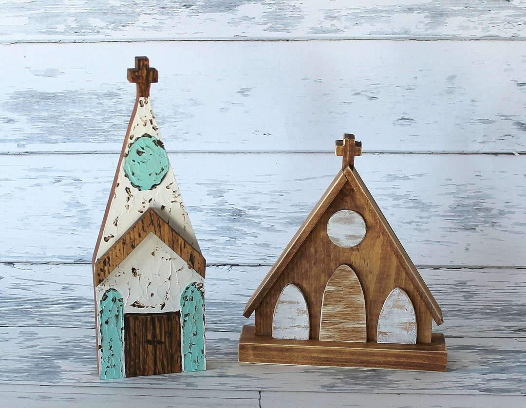 Rustic Church Farmhouse Tiered Tray Decor Wood Church Easter Decor ...