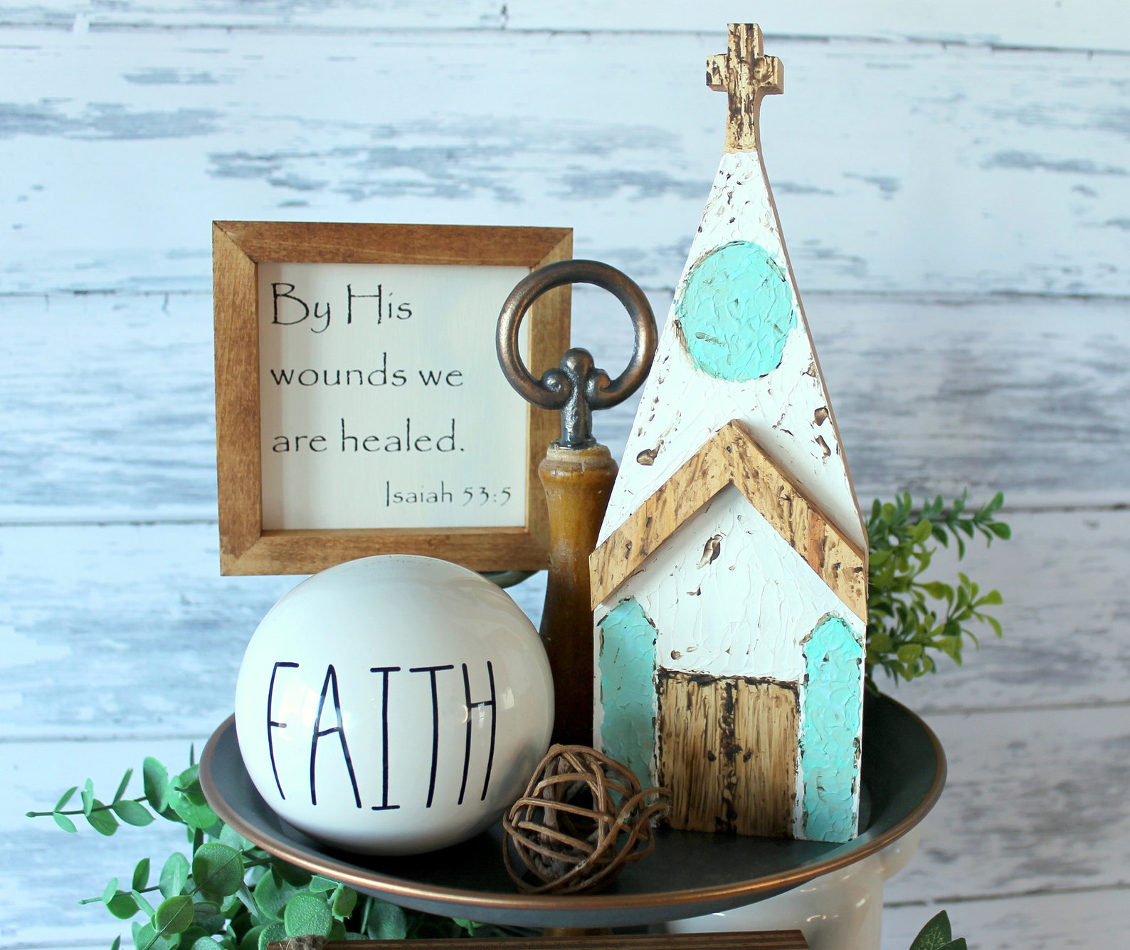 Rustic Church Farmhouse Tiered Tray Decor Wood Church Easter Decor ...