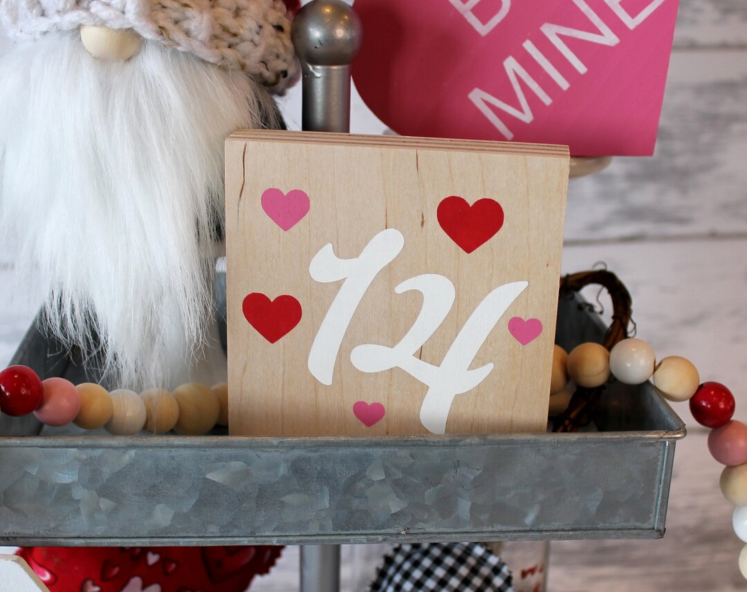February 14 Sign Valentine's Day Sign Farmhouse Wood Sign Tiered Tray ...