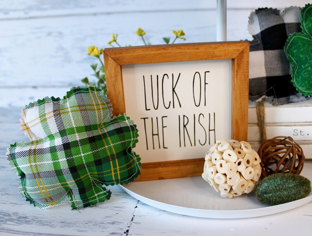 Luck of Irish Sign St. Patrick's Day Decor Farmhouse Tiered Tray Decor ...