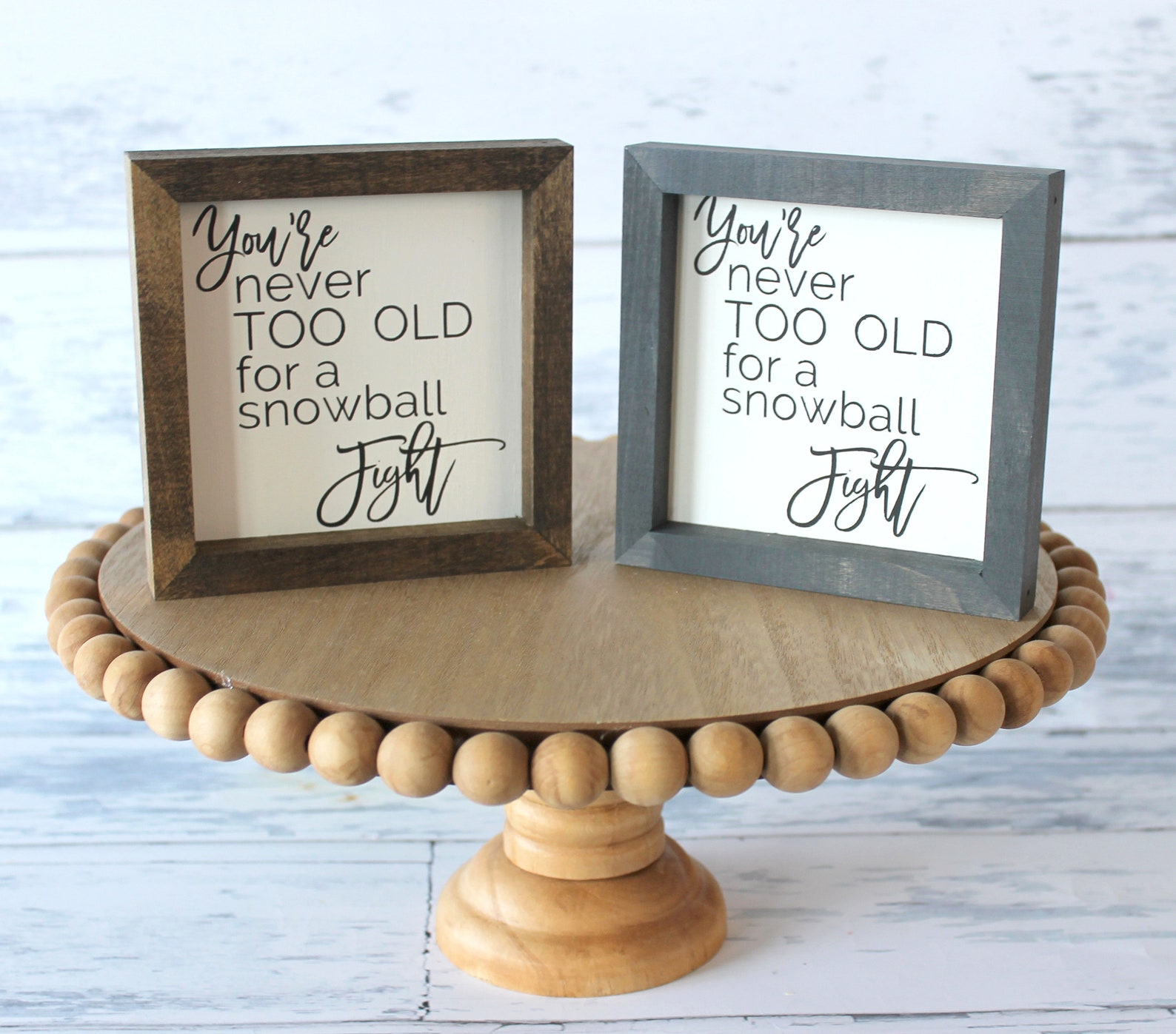 Snowball Fight sign Rustic Winter Farmhouse Wood Sign Tiered | Etsy