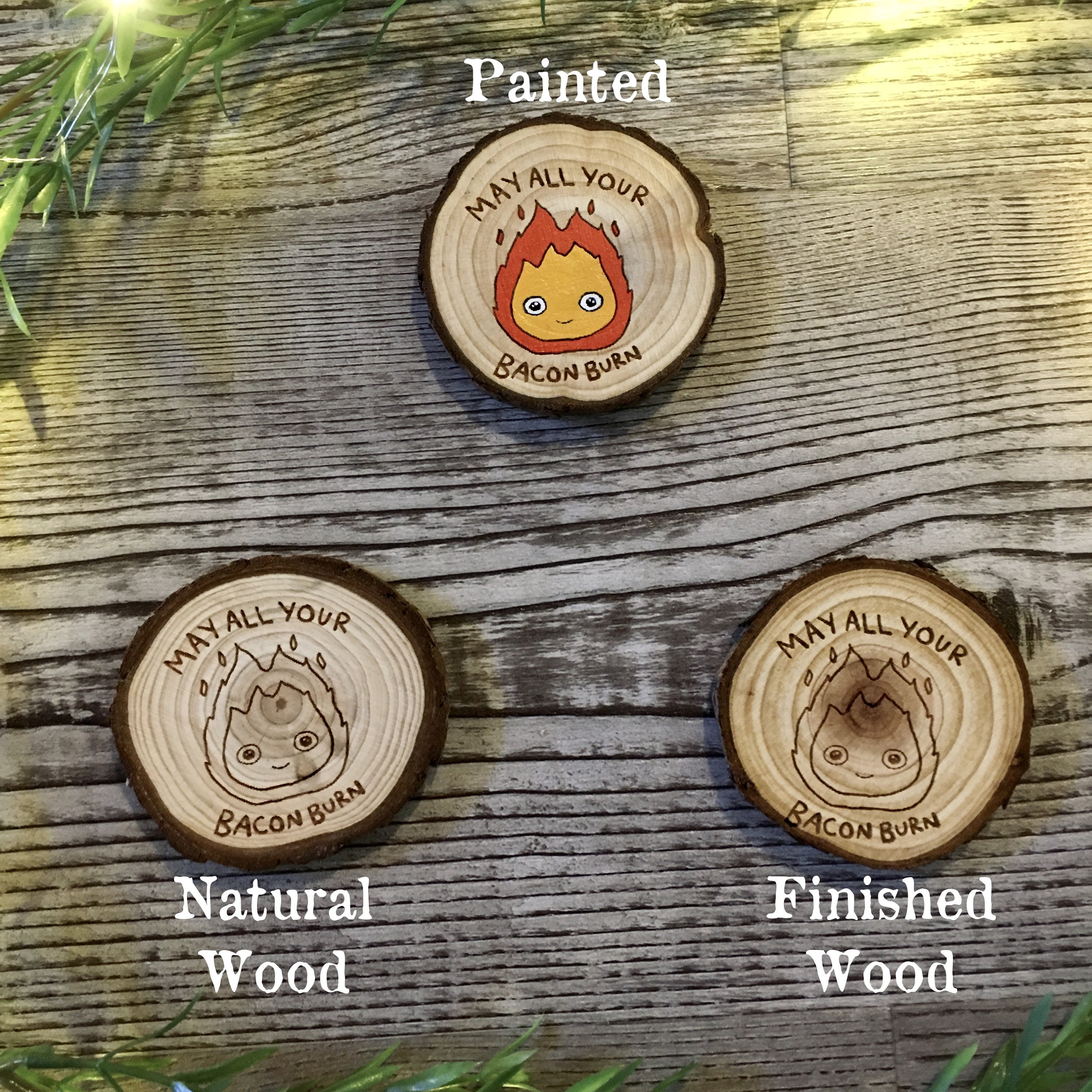 Howl's Moving Castle Calcifer Magnet Engraved/hand Painted - Etsy