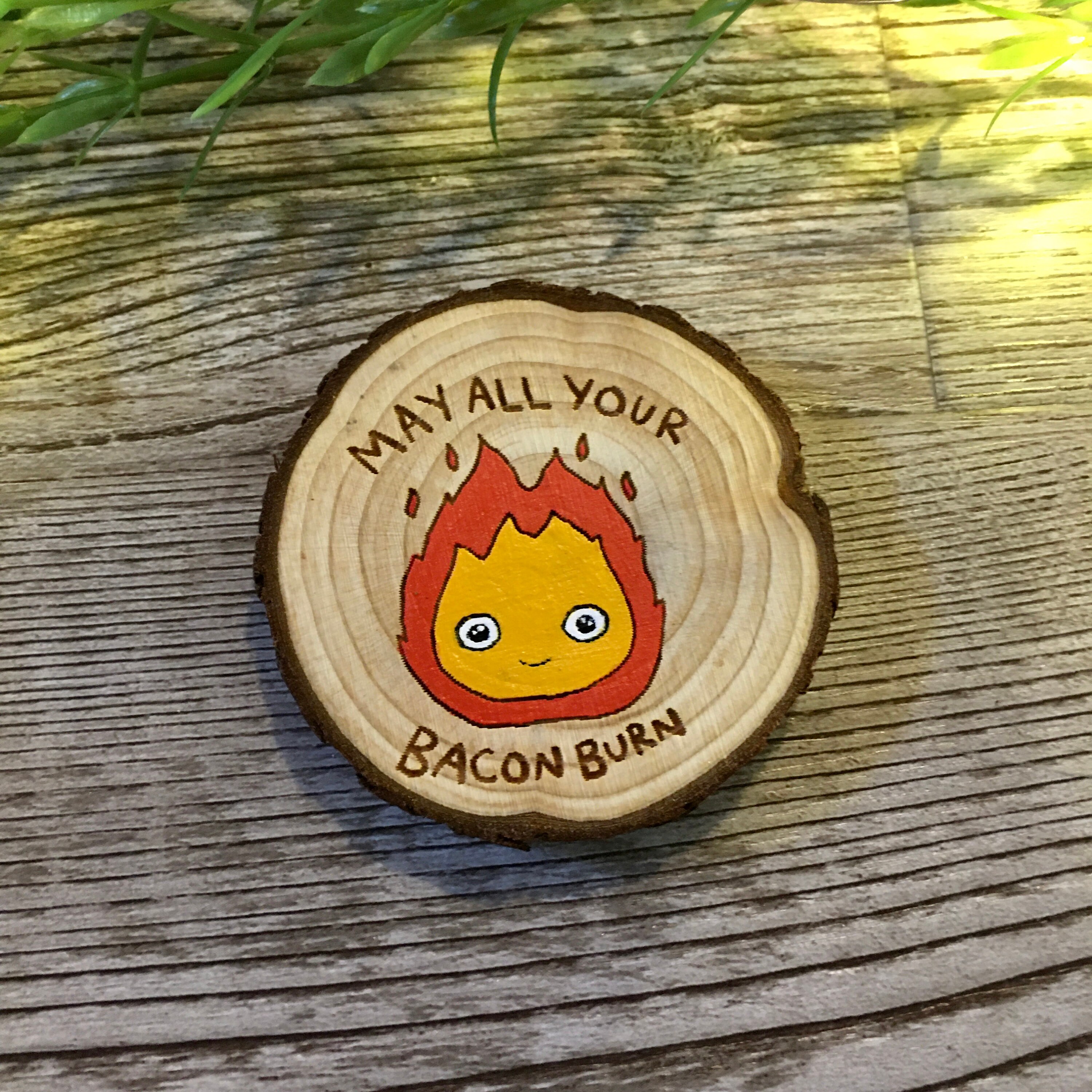 Howl's Moving Castle Calcifer Magnet Engraved/hand | Etsy