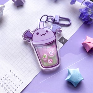 Spooky Boba Shaker Keychain Cute Acrylic Charm for Gift Accessory ...