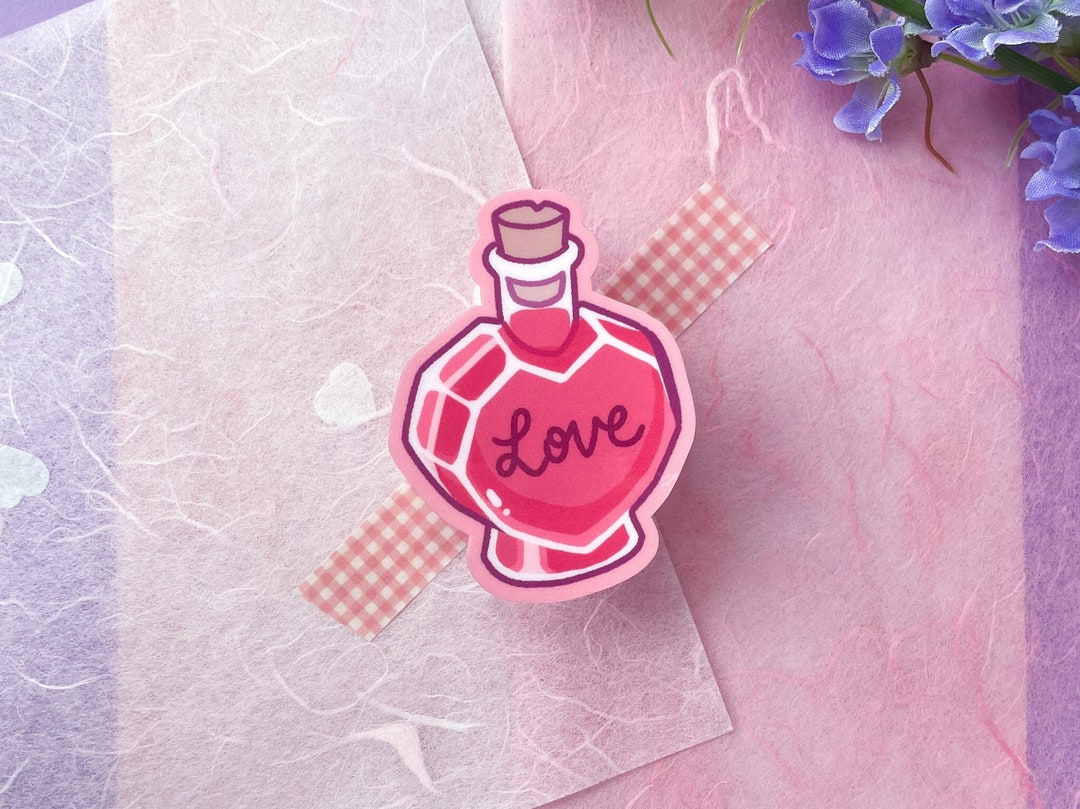 Love Potion Vinyl Sticker | Weatherproof Glossy | Cute for Laptop iPad ...