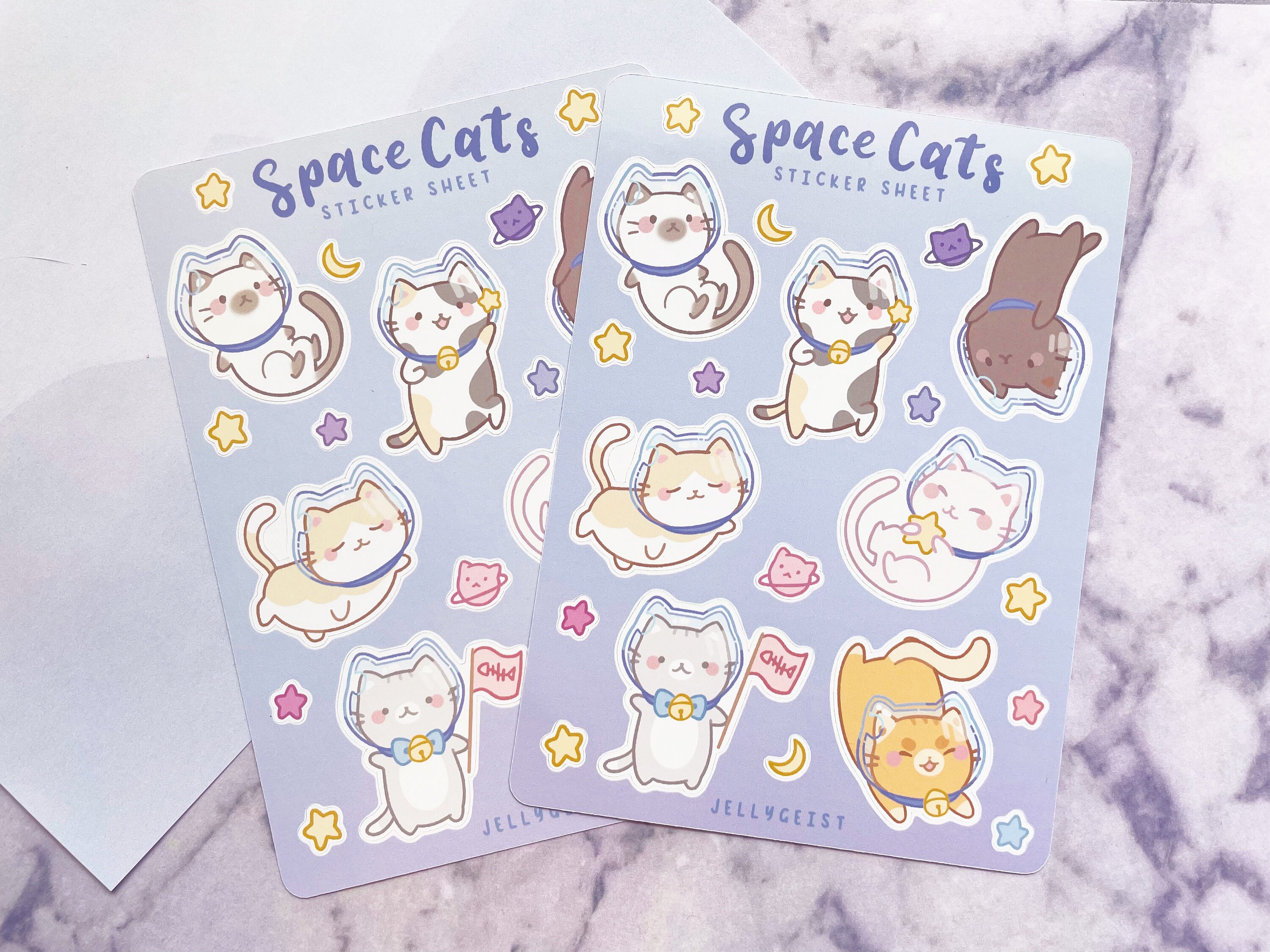 Space Cats Sticker Sheet Cute for Planners Bullet Journal | Etsy