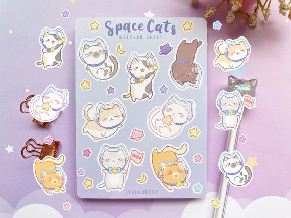 Stickers Cat Foodie Stationery Sticker Sheet Bullet Journal Scrapbook ...