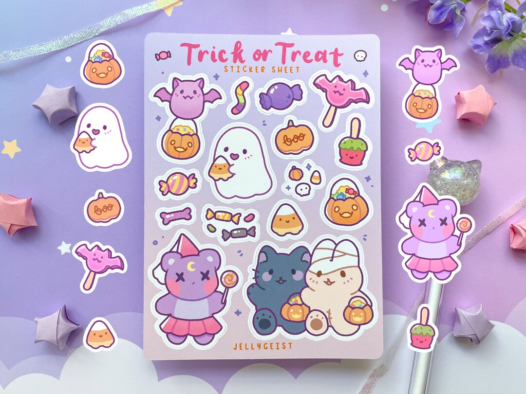 Trick or Treat Sticker Sheet | Cute for Planners Bullet Journal ...