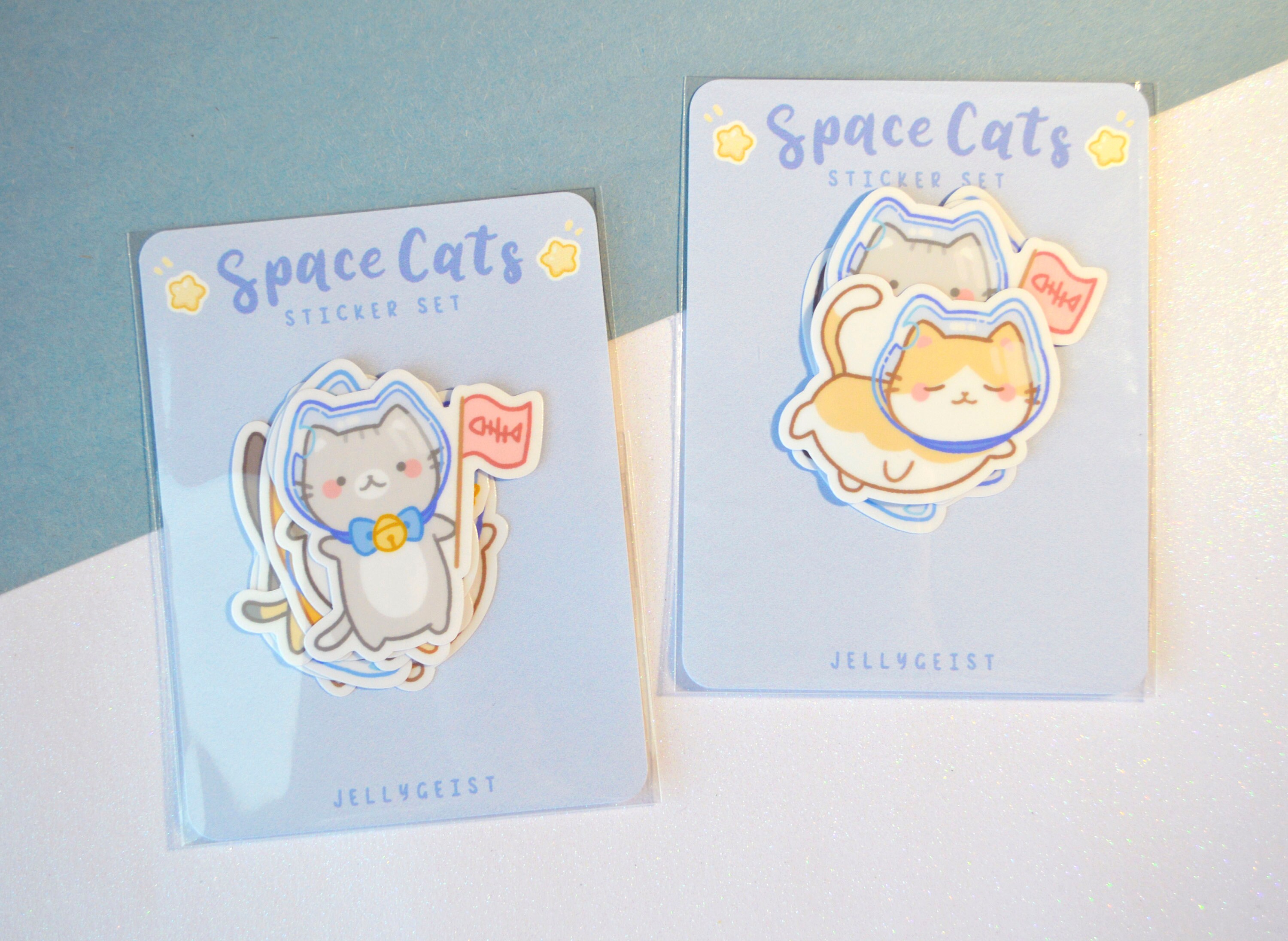 Space Cats Sticker Pack Set of 7 Stickers Weatherproof - Etsy