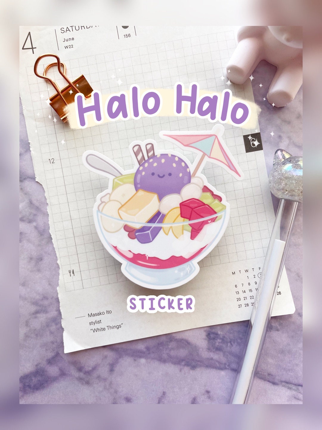 Halo Halo Ice Cream Sticker Weatherproof Glossy Cute for Laptop iPad ...