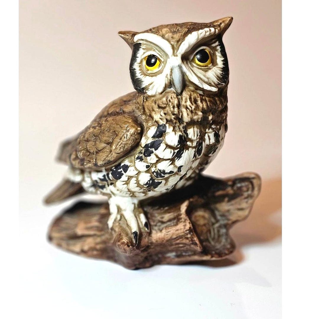 Vintage 70s Homco Ceramic Owl Figurine, Retro Decor - Etsy