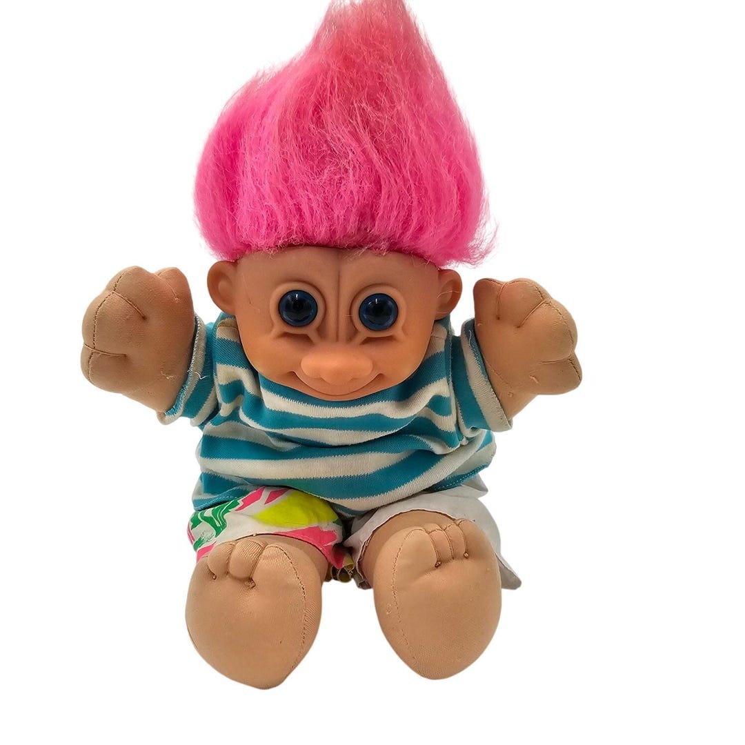 Vintage Russ Troll Kidz Plush Doll 90s Pink Hair Surfer Dude - Etsy