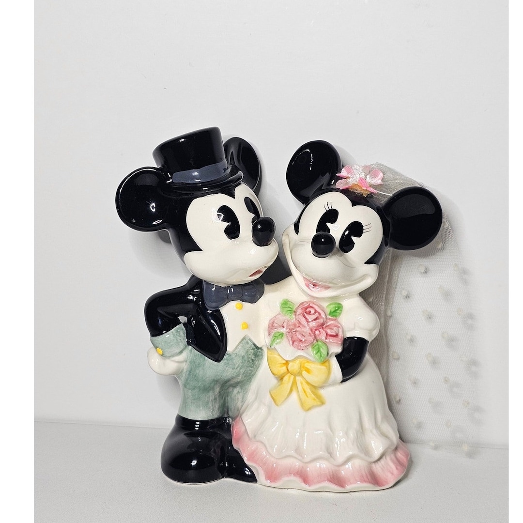 Vintage Mickey-minnie Mouse Bride and Groom Disney Figurine Wedding ...