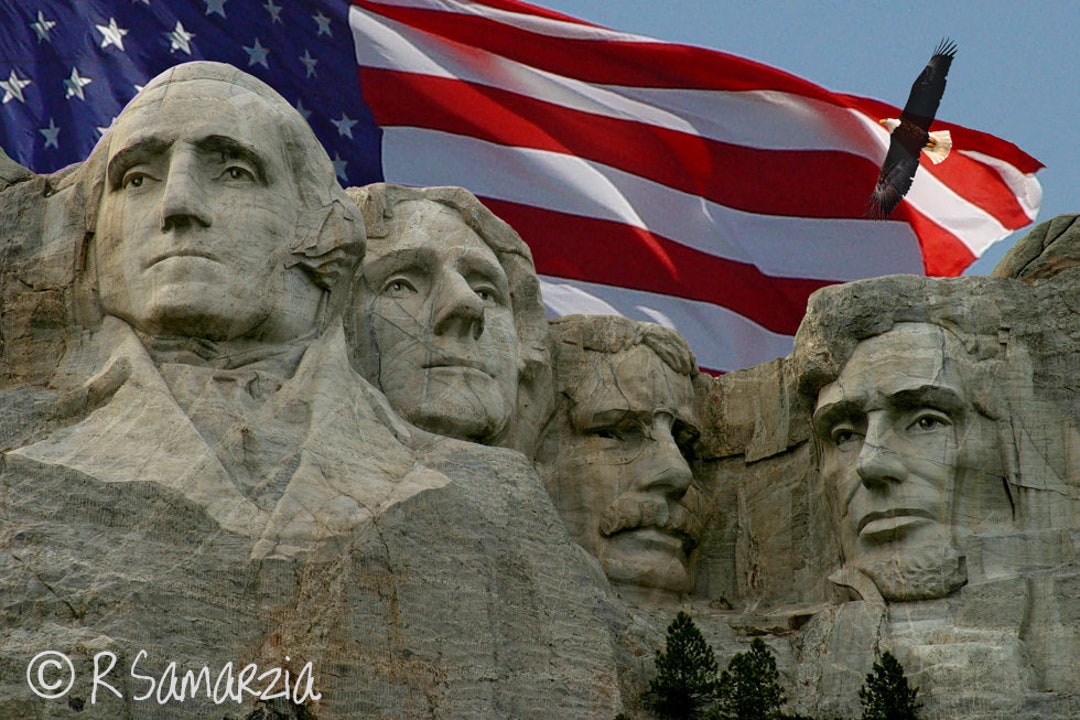 Image 1508 Mount Rushmore American Flag Eagle Flag United States
