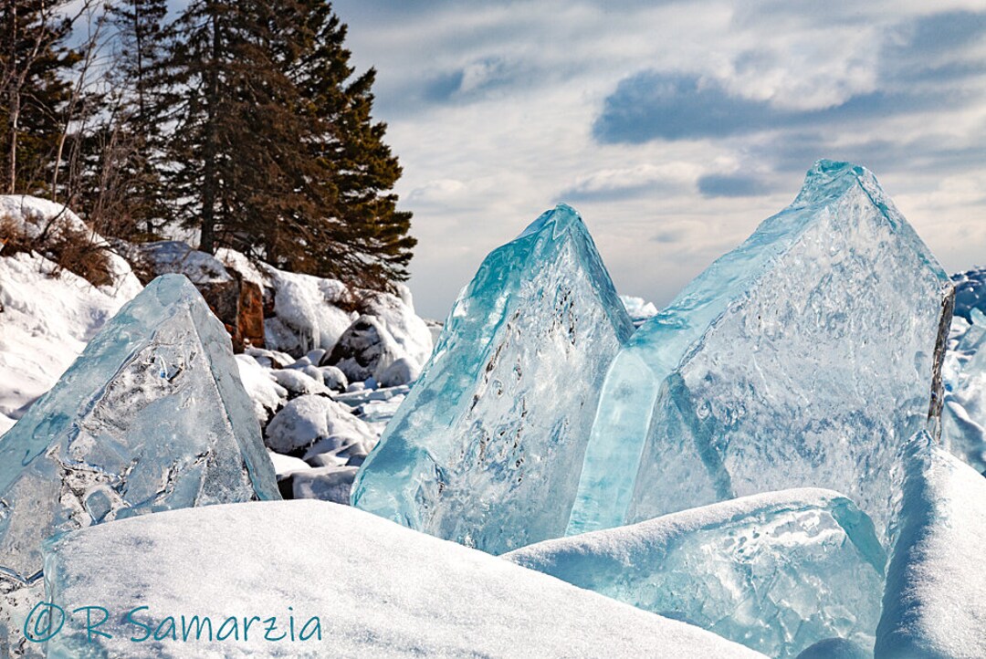 Image #370, Blue Ice, Lake Superior, Blue, Winter, Snow, Minnesota, Ice ...