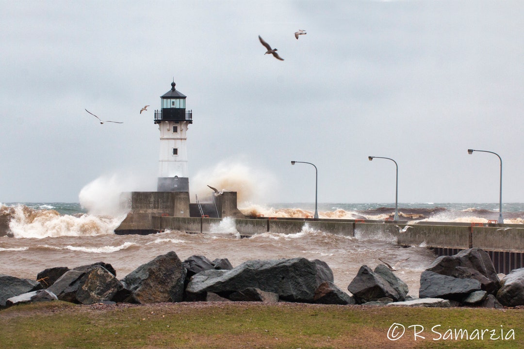 Image 057, Storm, Lake Superior, Lighthouse, Duluth, Minnesota ...