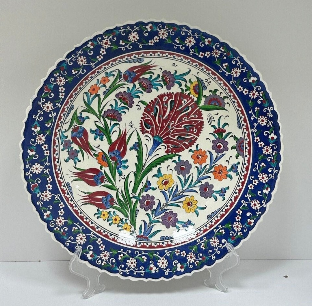16 Floral Decorative Plates Wall Hanging Plates Turkish Ceramic Plates ...