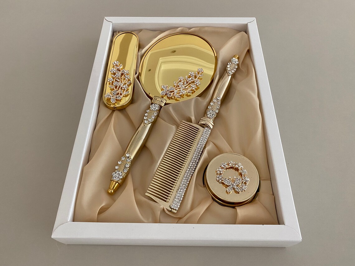 Hand Mirror and Brush Set Mirror and Comb Set Engagement - Etsy