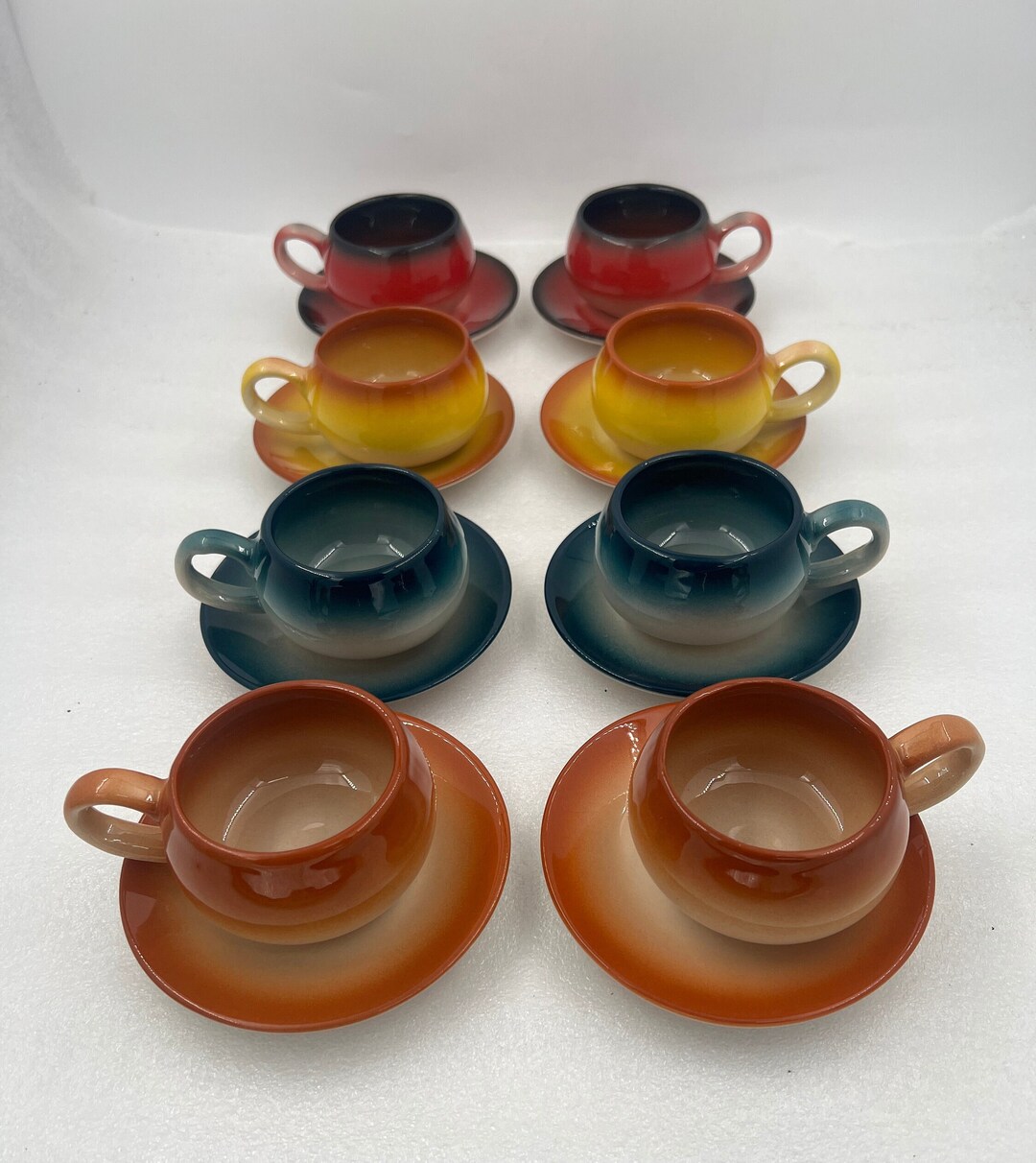 3oz Colorful Ceramic Coffee Set Handmade Coffee Set for 6 Turkish ...